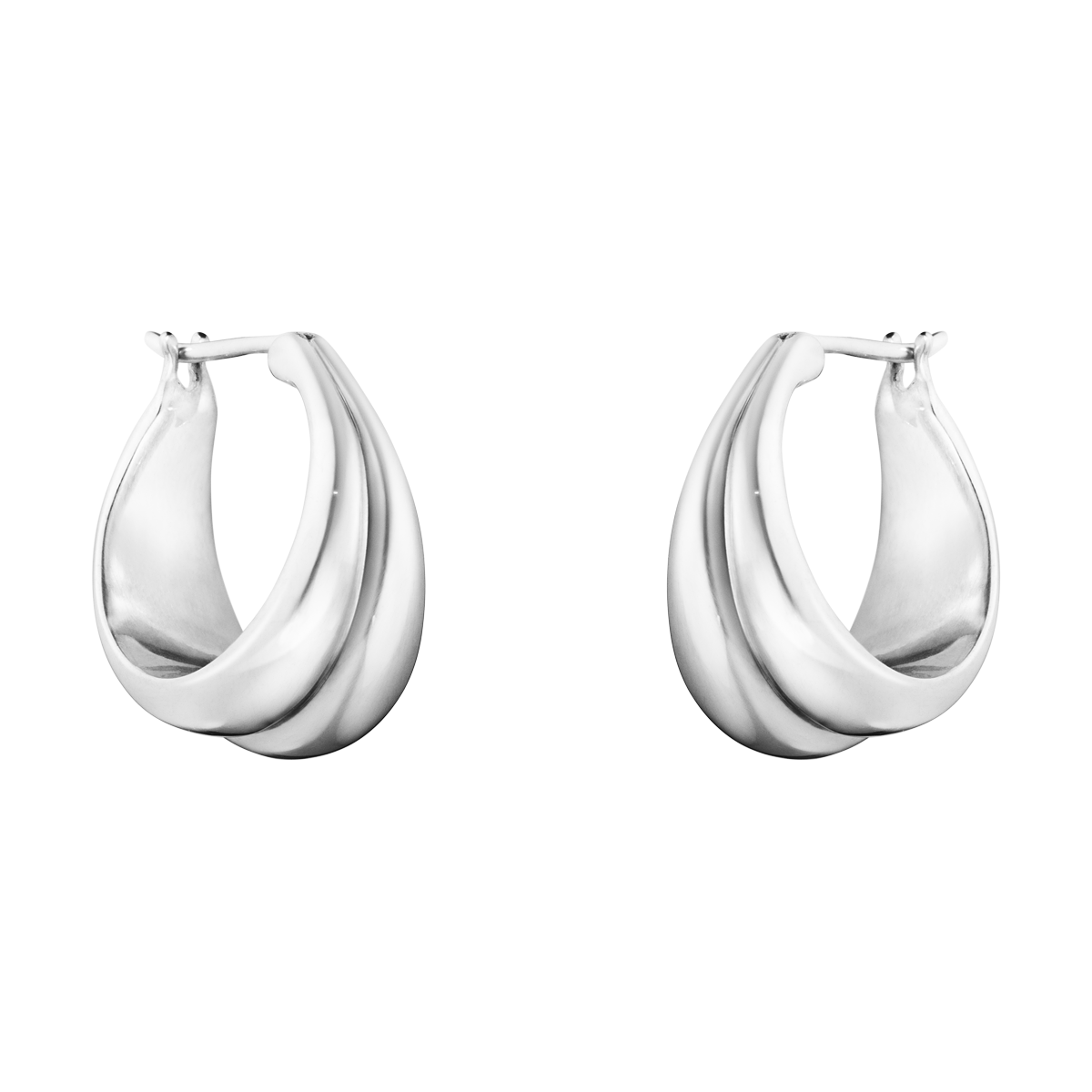 Curve sculptural earrings in sterling silver | Georg Jensen