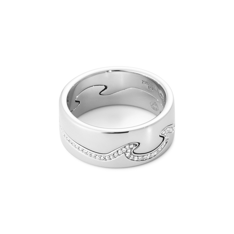 Fusion 2 piece ring in white gold and diamonds | Georg Jensen