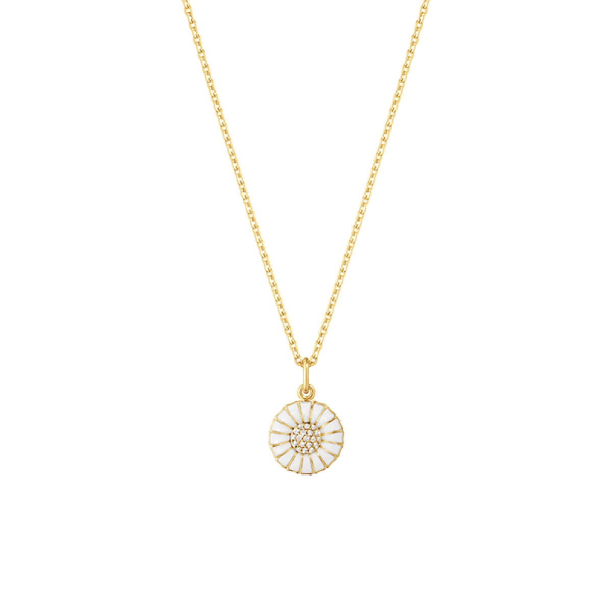 Daisy gold plated pendant with diamonds | Georg Jensen