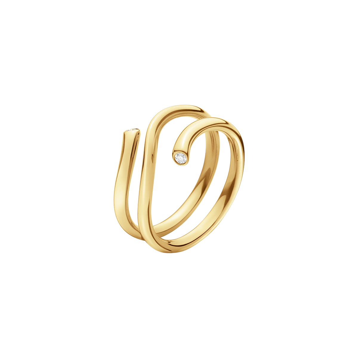 Magic yellow gold ring with diamonds | Georg Jensen