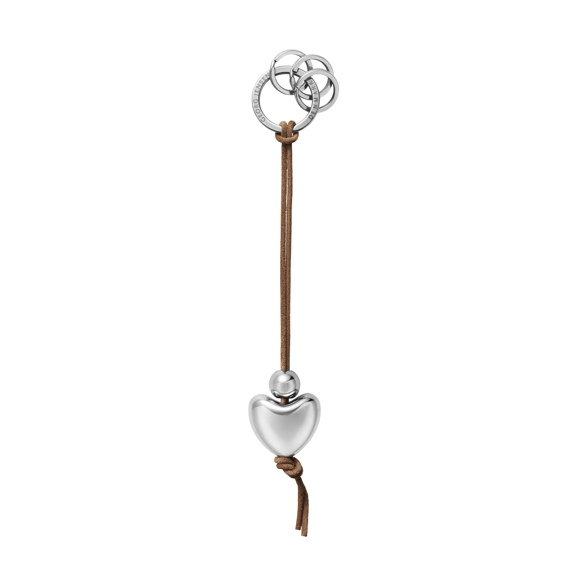 KEYRING HEART with leather strap I Georg Jensen