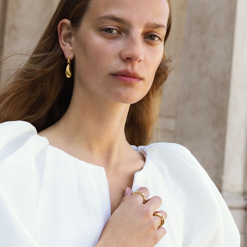 REFLECT Link ring, small, in 18kt gold