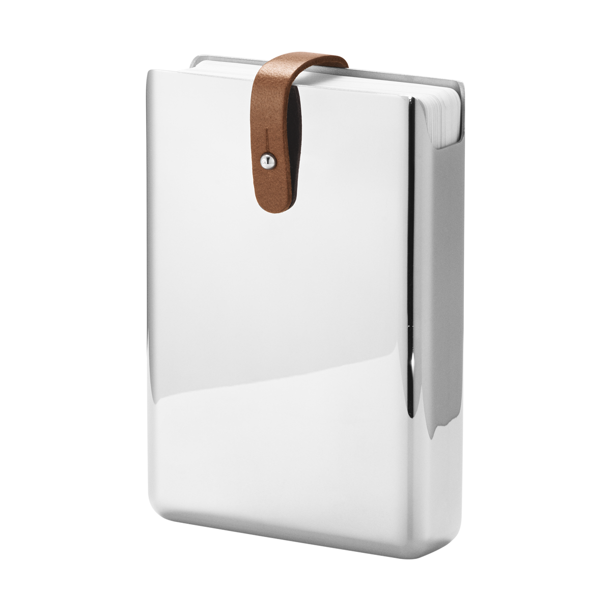 SKY card game in stainless steel & leather