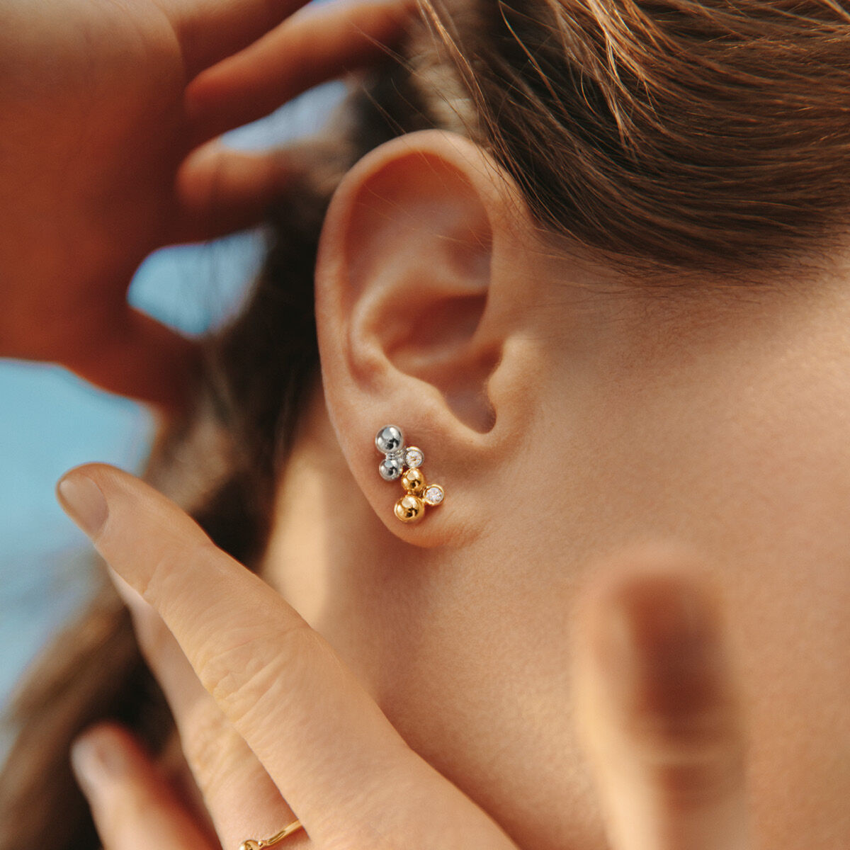 MOONLIGHT GRAPES earrings 18 kt. yellow gold with diamonds