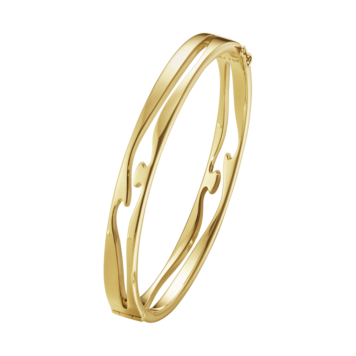 Fusion 18kt yellow gold open bangle | Georg Jensen