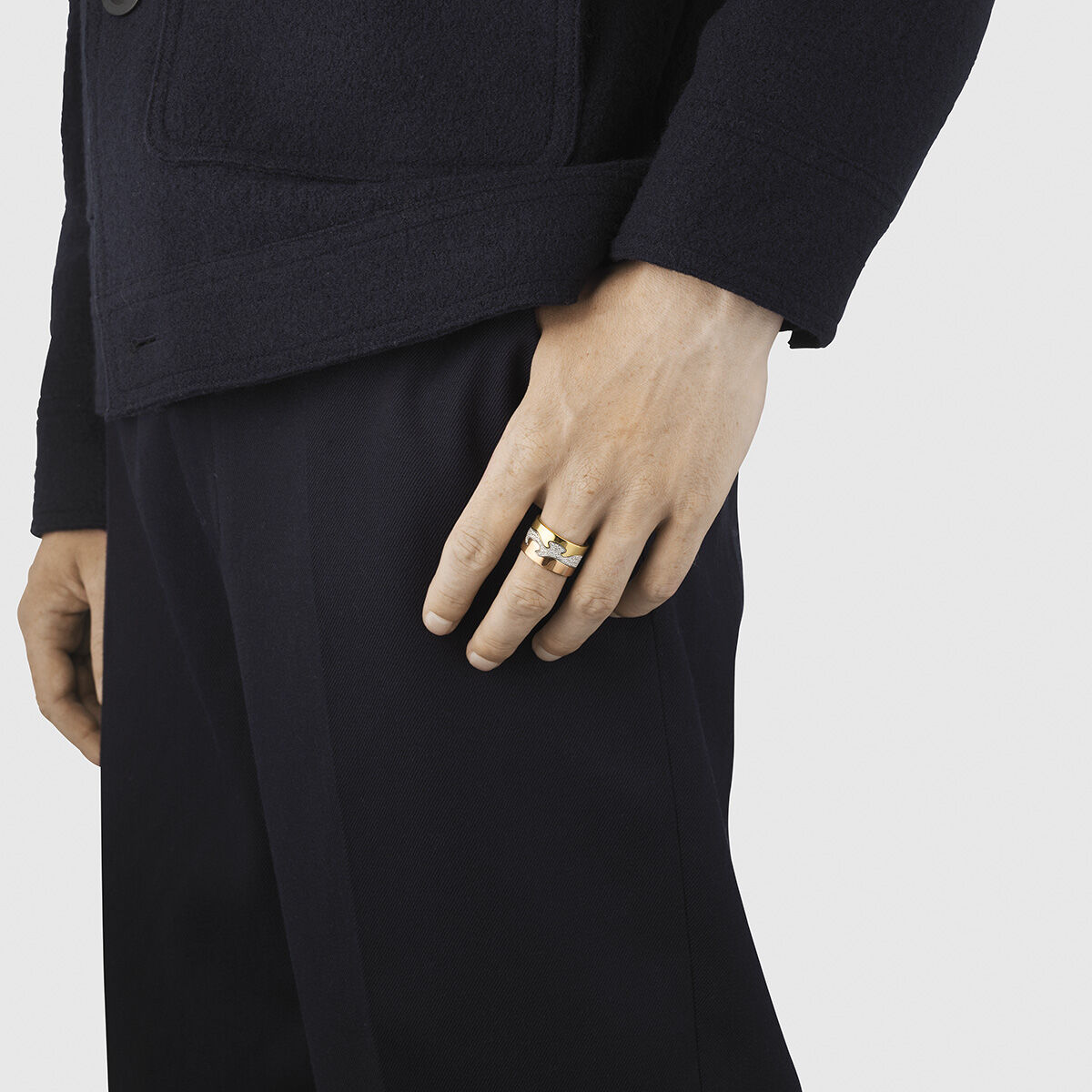 Fusion 3 piece 18kt. gold ring with diamonds | Georg Jensen