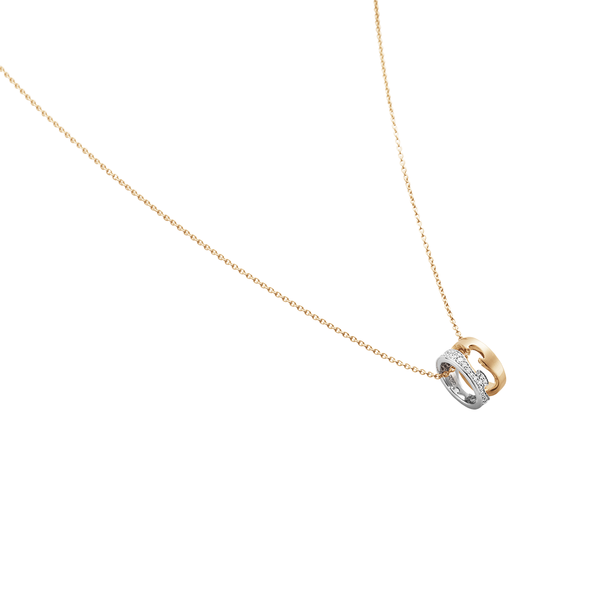 FUSION Open Pendant in gold and diamonds