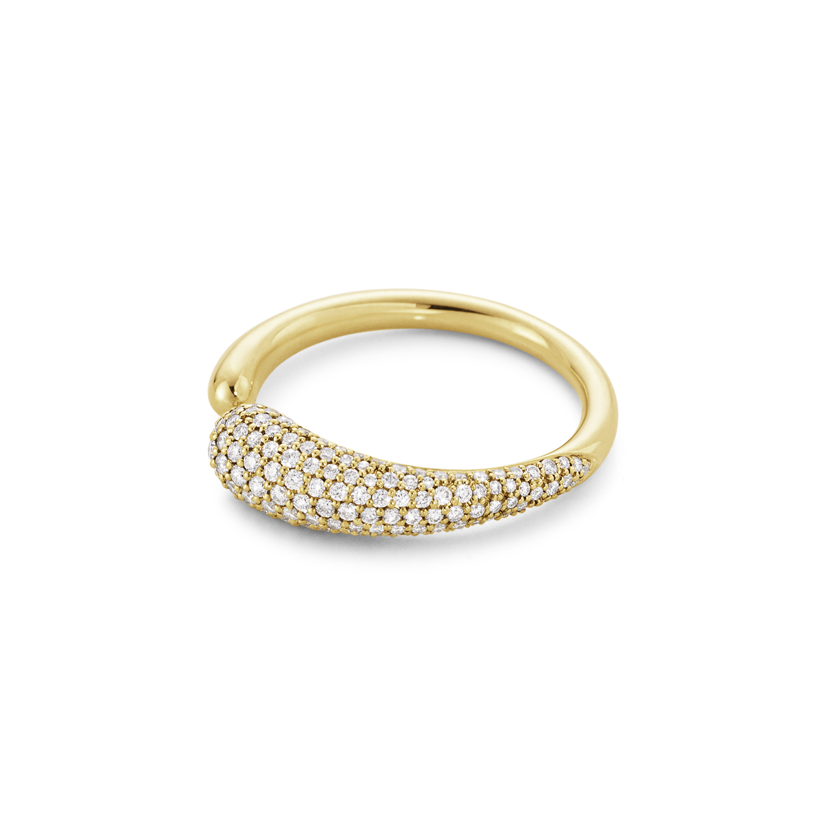 MERCY organic mini ring in yellow gold with diamonds