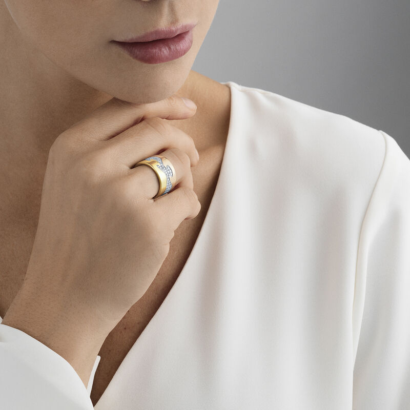 Fusion 3 piece 18kt. gold ring with diamonds | Georg Jensen