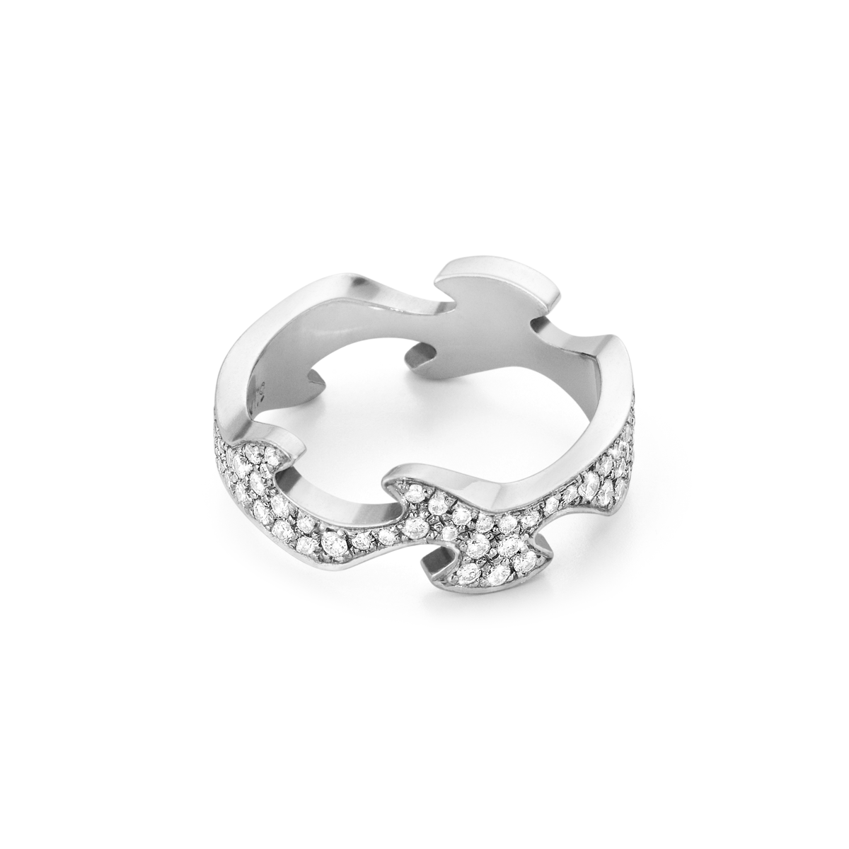 Fusion white gold centre ring with diamonds | Georg Jensen