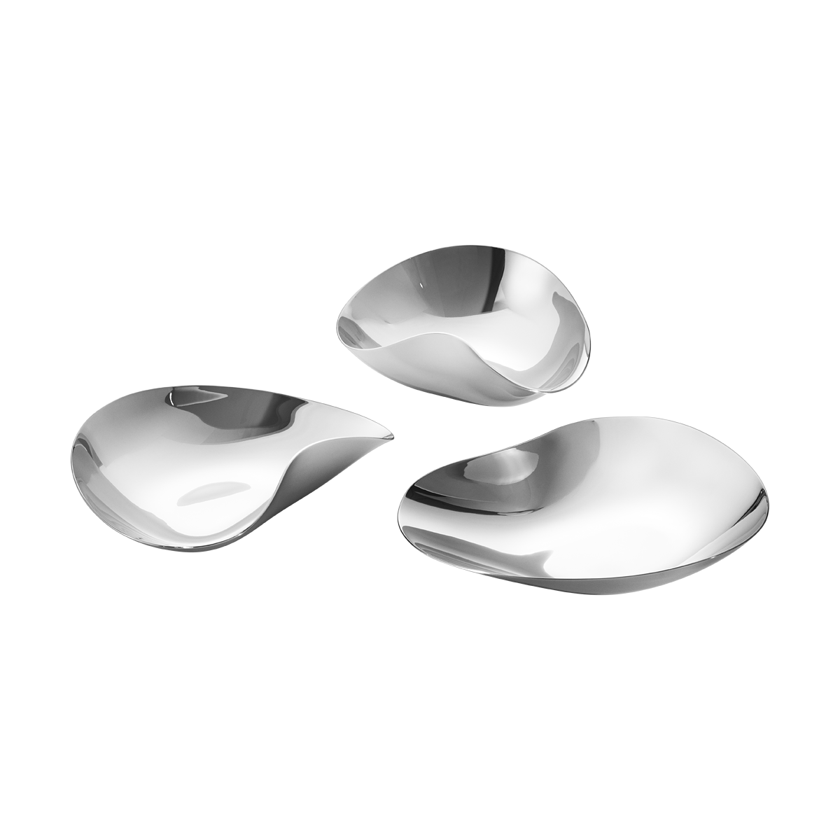 INDULGENCE Condiment Bowls, 3pcs, in stainless steel.
