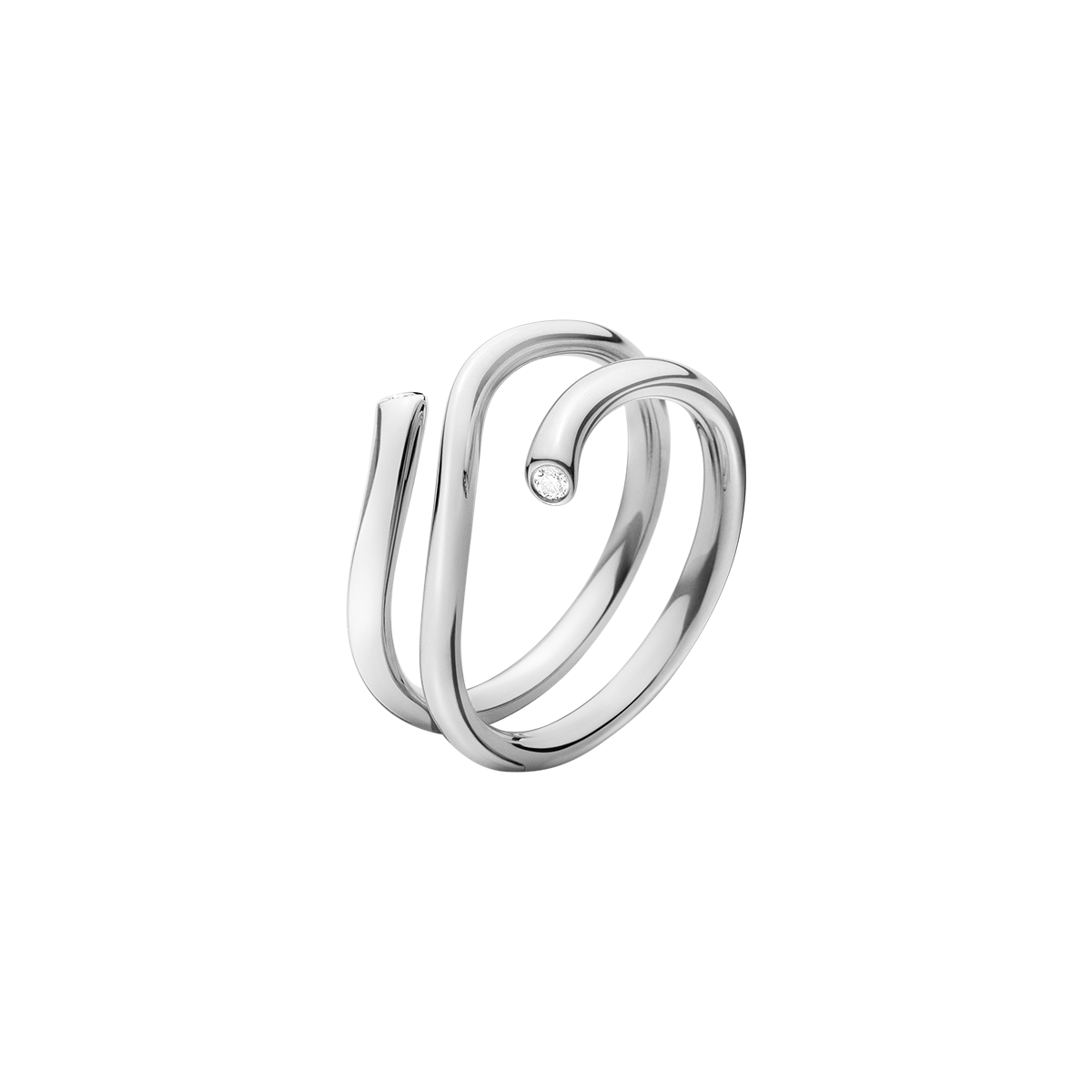 Magic white gold ring with diamonds | Georg Jensen