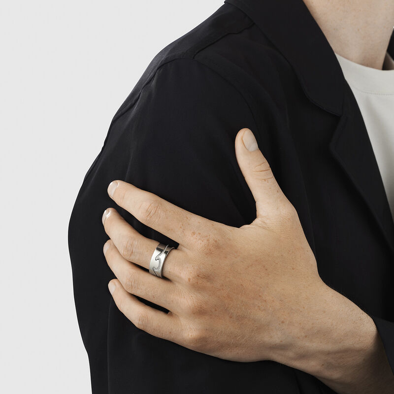 Fusion 2 piece ring in white gold and diamonds | Georg Jensen