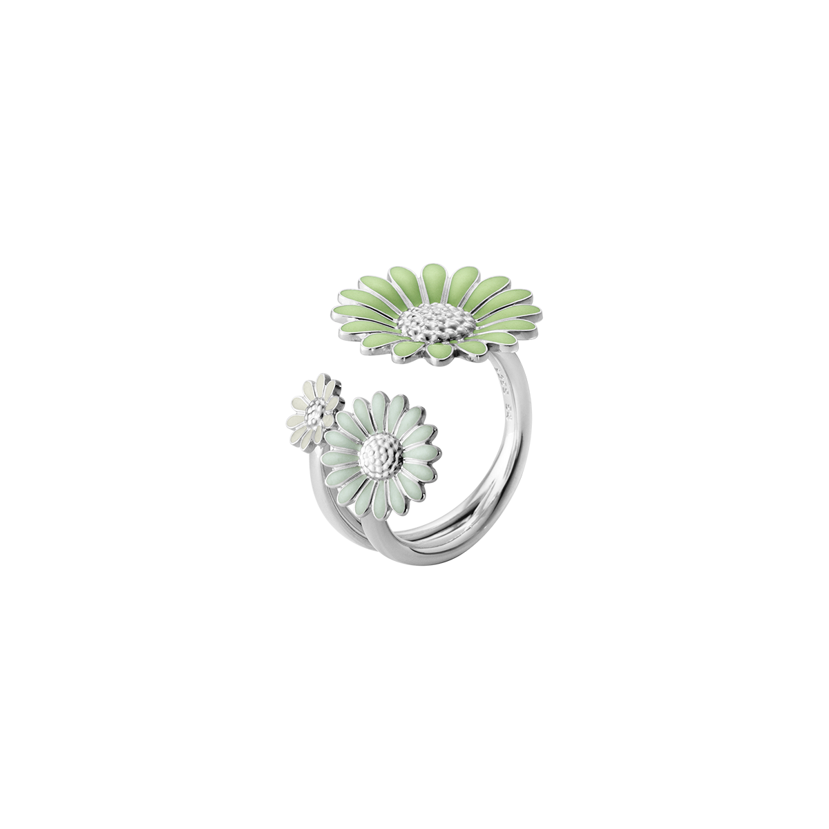 DAISY Ring in rhodium-plated sterling silver