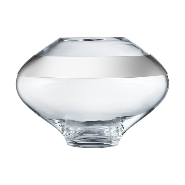 Modern flower vase in blue, green, steel and glass | Georg Jensen