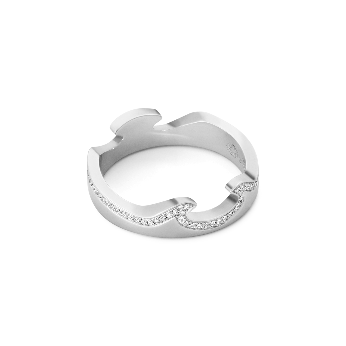 Fusion end ring in 18 ct. white gold with brilliant cut diamonds