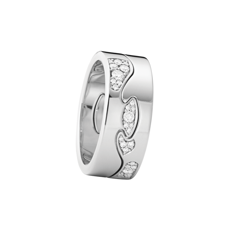 FUSION 2piece ring in 18-karat white gold with pavé set diamonds