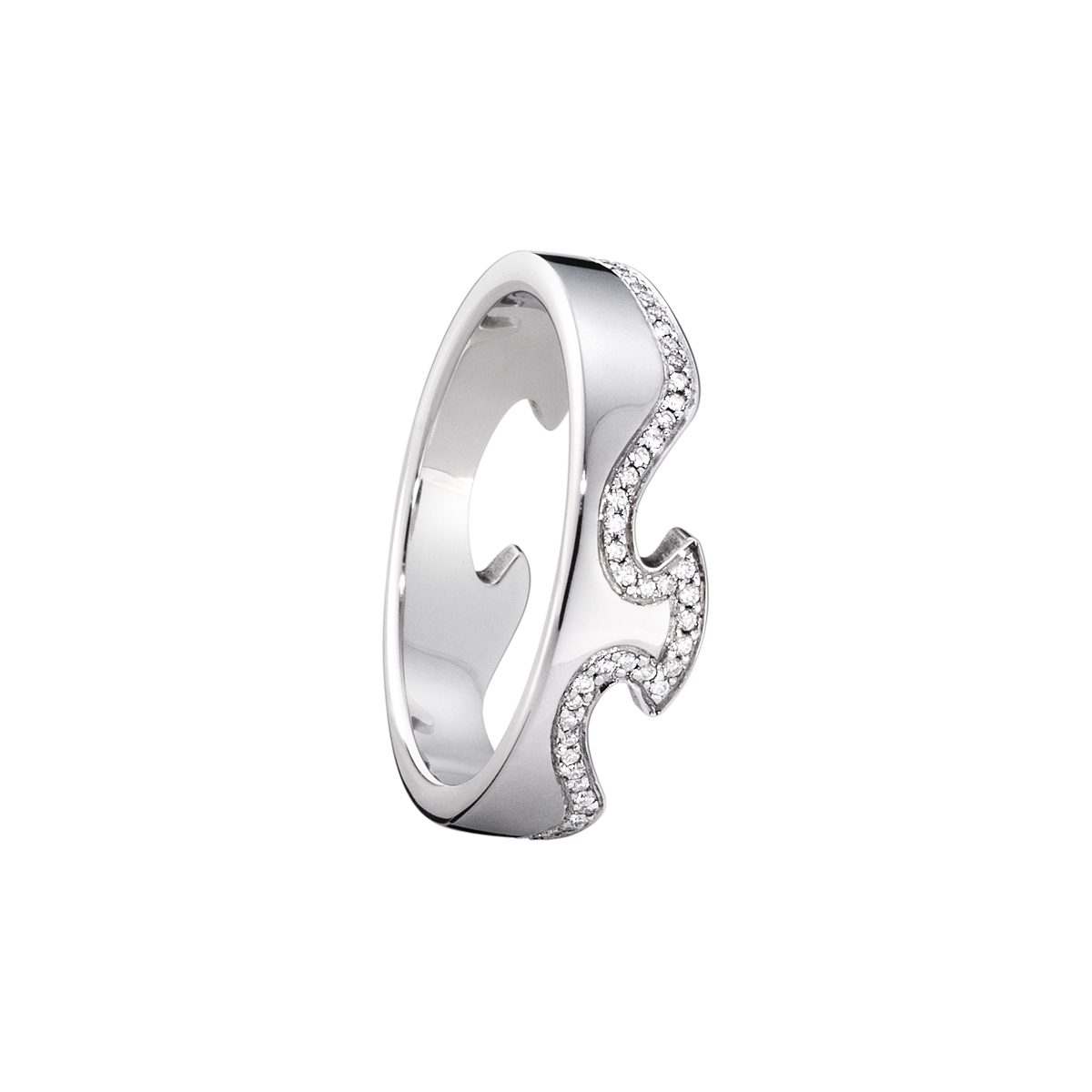 Fusion end ring in 18 ct. white gold with brilliant cut diamonds
