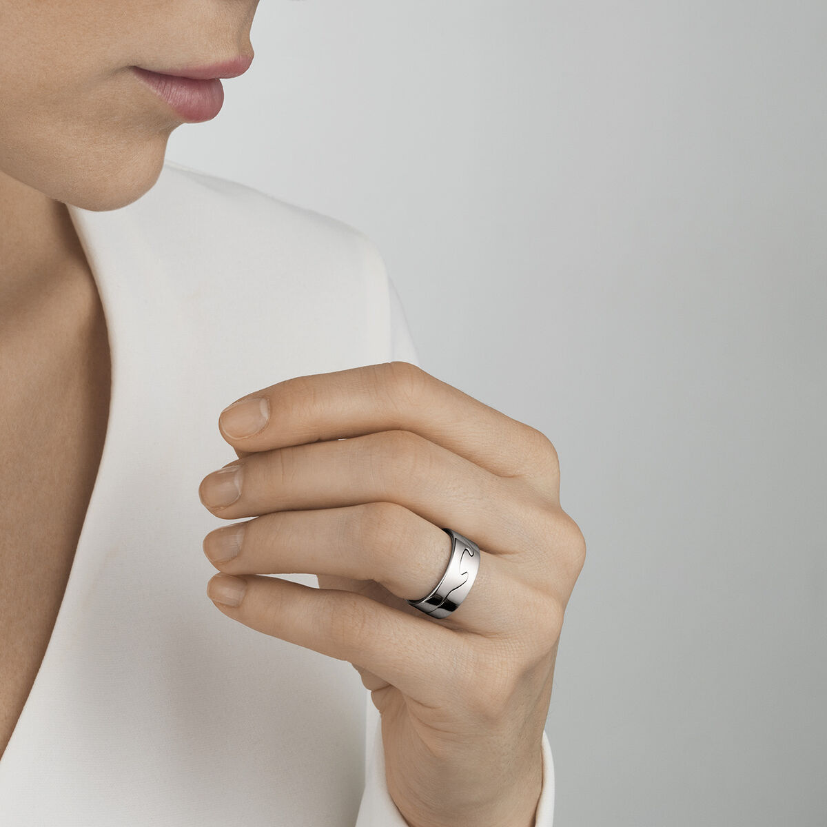 Fusion white gold end ring for women | Georg Jensen