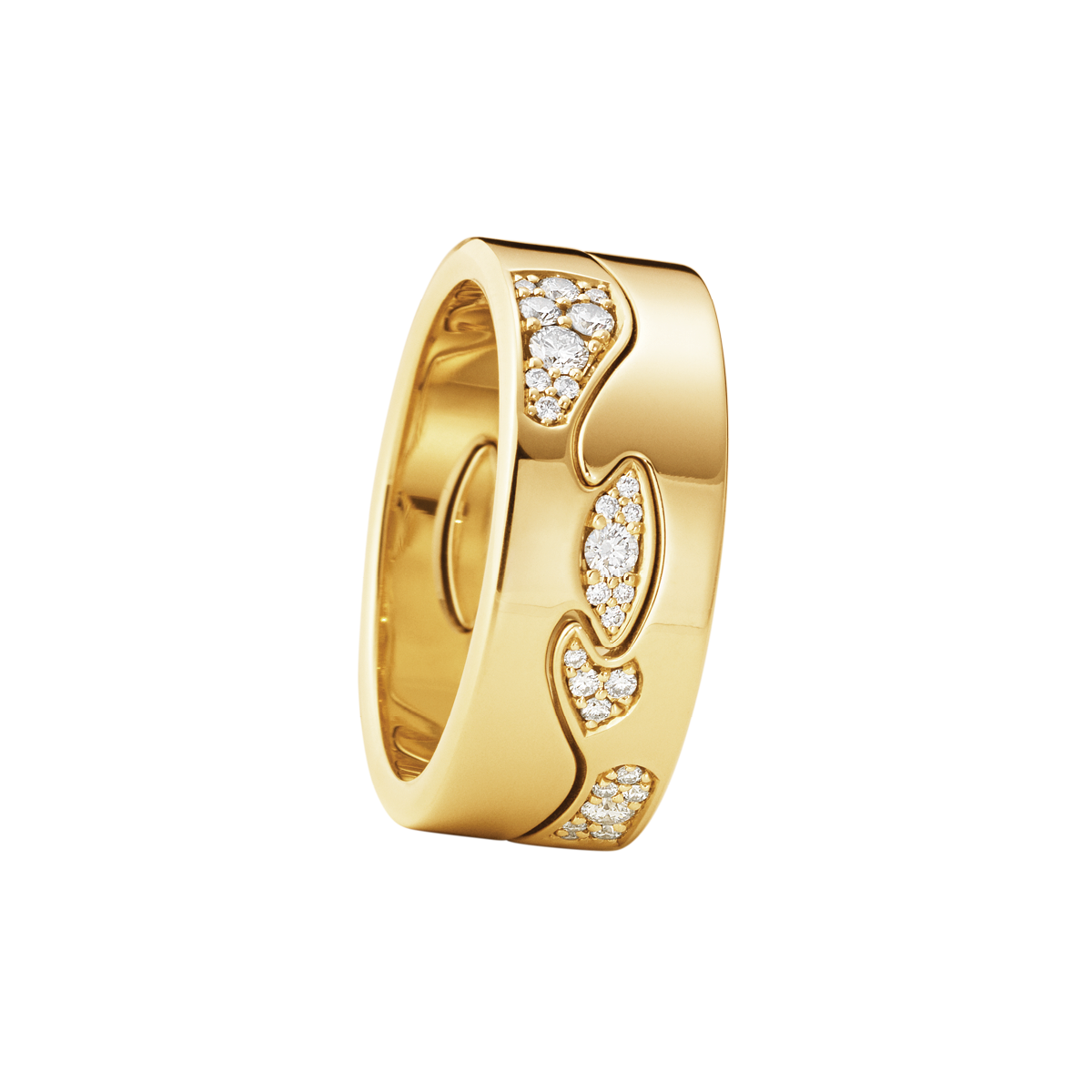 FUSION 2piece ring in 18-karat yellow gold with pavé set diamonds