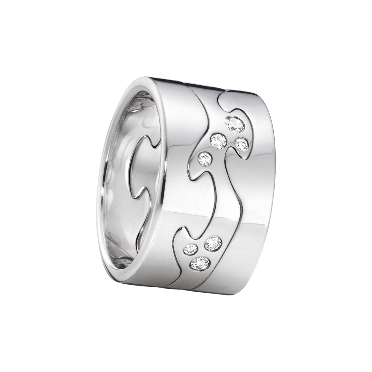 Fusion exclusive 3 piece white gold ring with diamonds | Georg Jensen