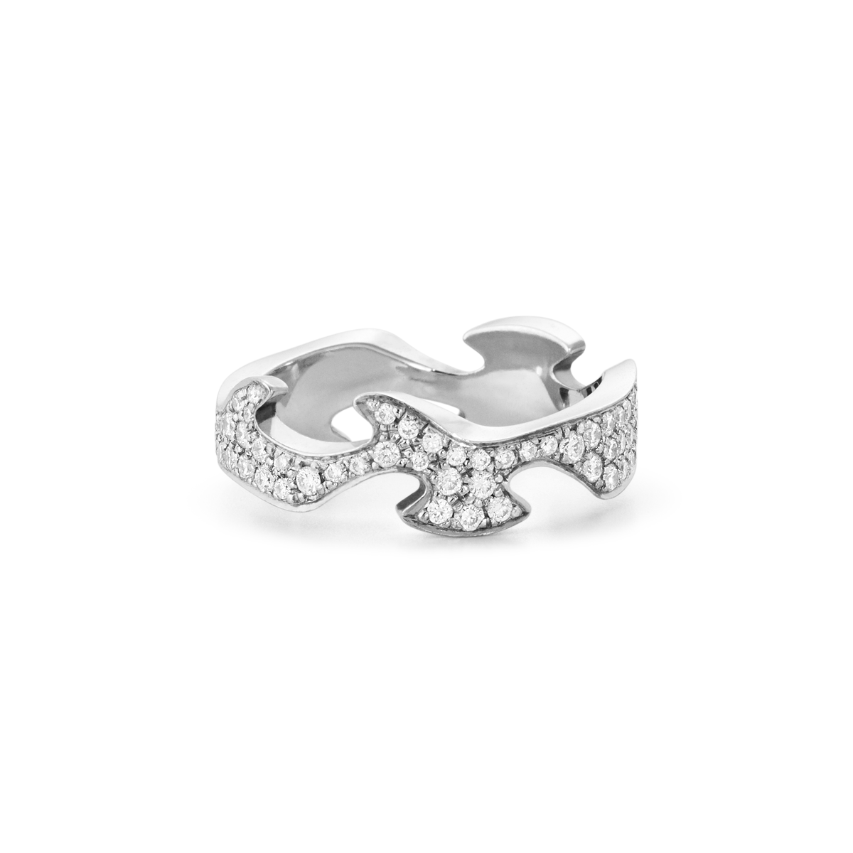 Fusion 3 piece ring in 18kt. white gold with diamonds | Georg Jensen