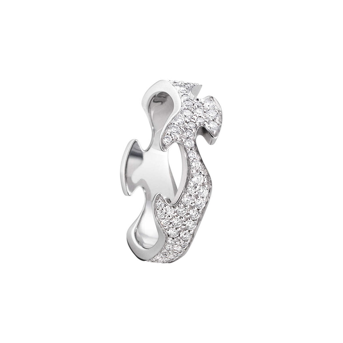 Fusion white gold centre ring with diamonds | Georg Jensen