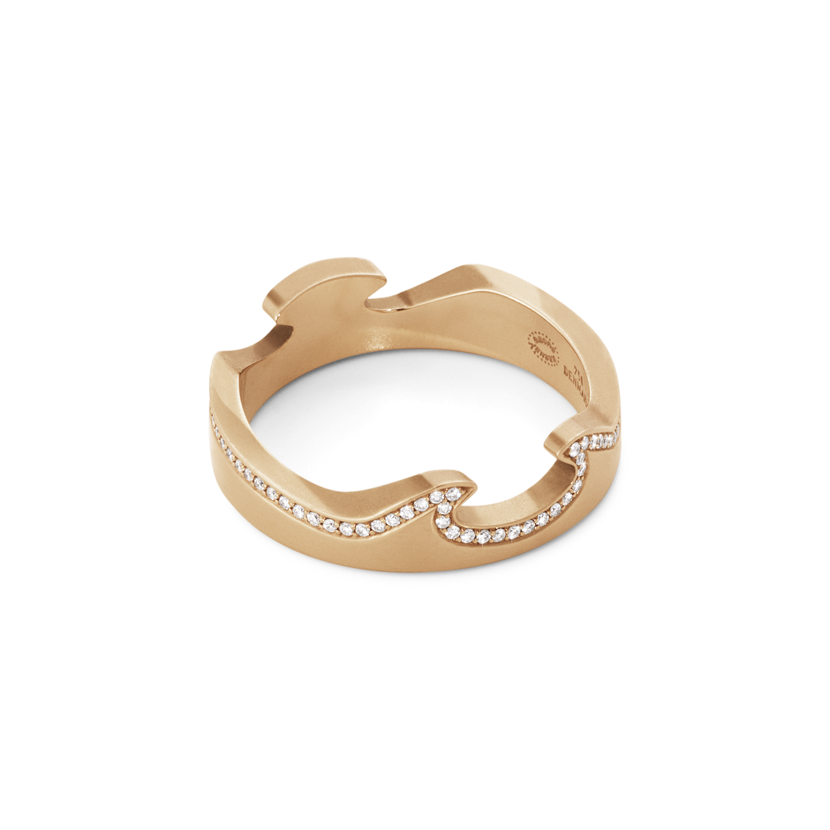 Fusion rose gold end ring with diamonds | Georg Jensen