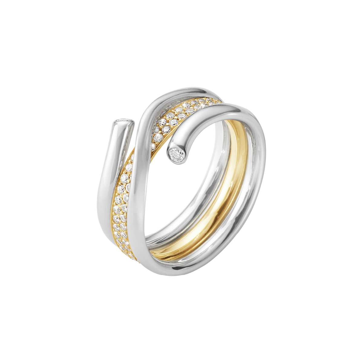 Magic gold ring combination with diamonds | Georg Jensen