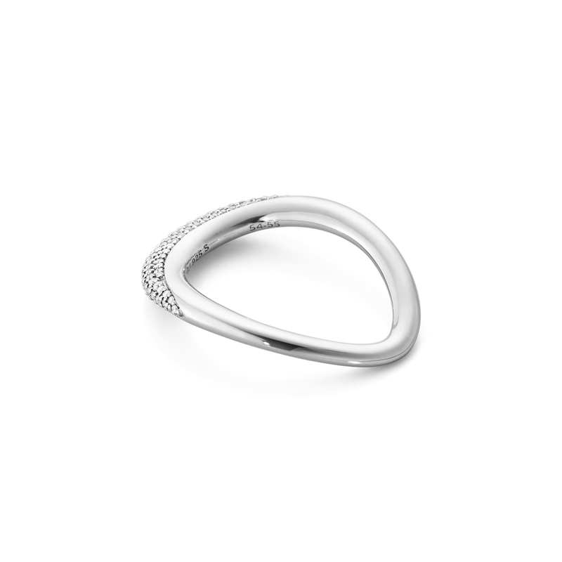 Offspring silver ring with pavé diamonds | Georg Jensen
