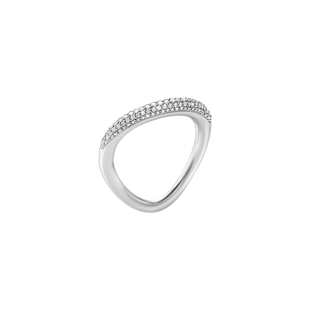 Offspring silver ring with pavé diamonds | Georg Jensen