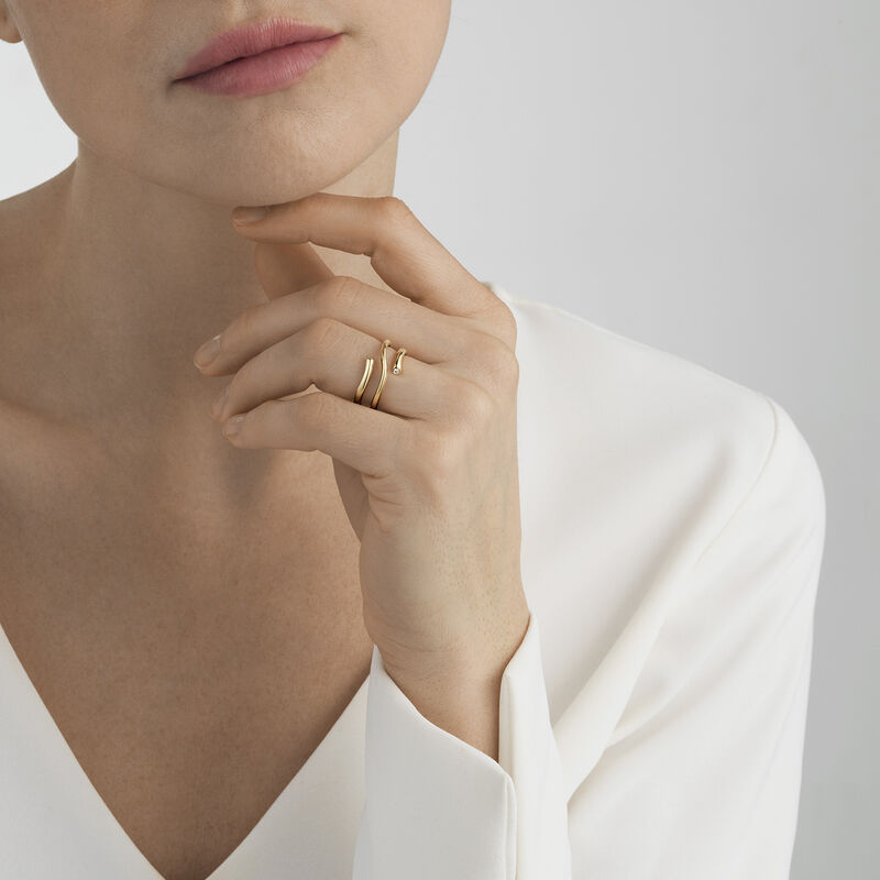 Magic ring combination of silver and gold with diamonds | Georg Jensen