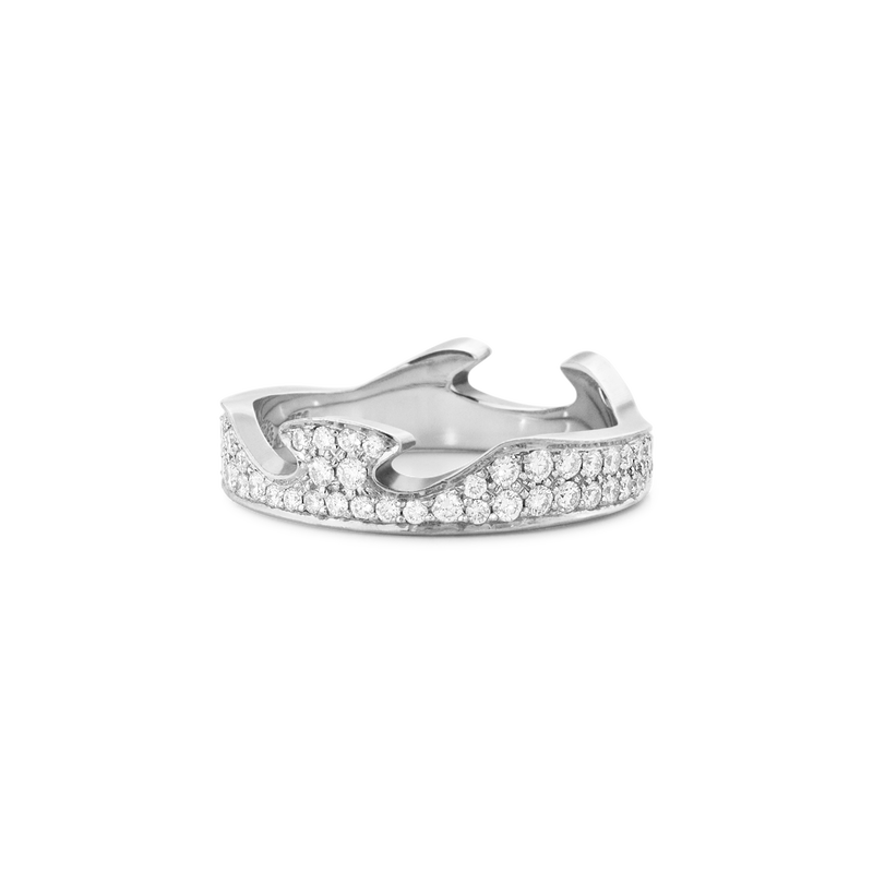 Fusion white gold end ring with diamonds | Georg Jensen