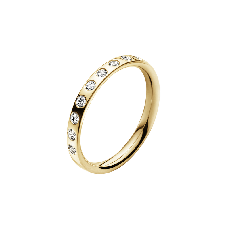 Magic 18 karat yellow gold ring with diamonds | Georg Jensen