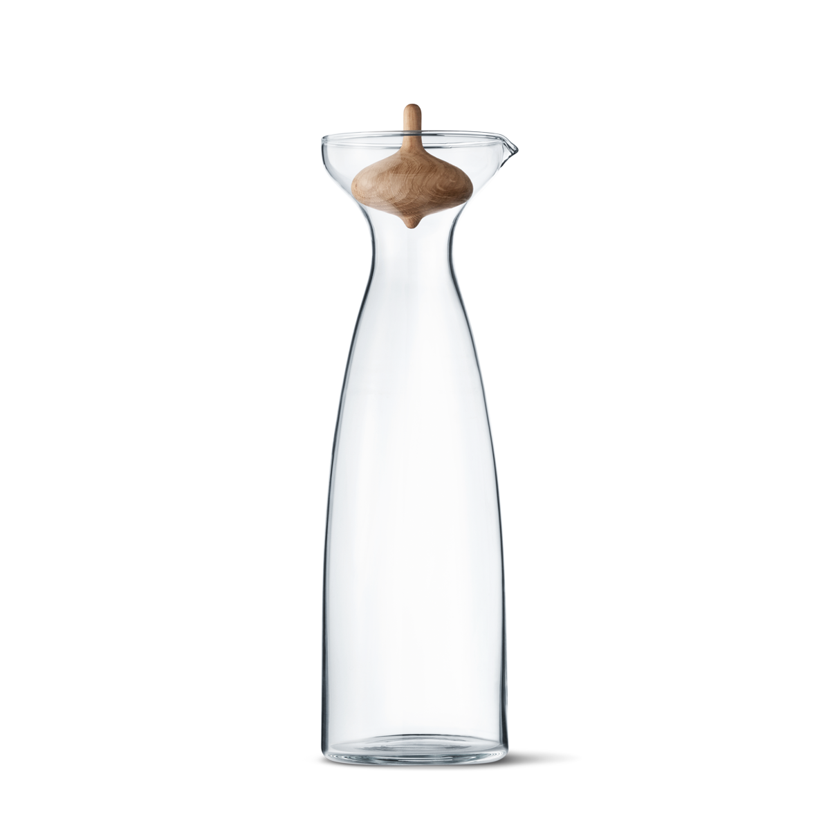 ALFREDO carafe 1L in glass with carved oak stopper | Georg Jensen